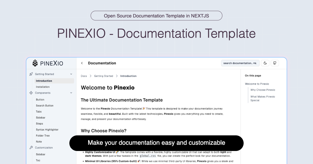 Pinexio - Documentation template
